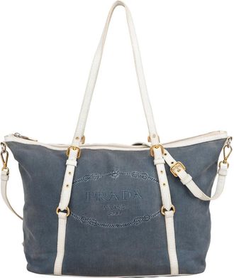 Prada Crossbody Bags - Prada Blue Jacquard City Shoulder Bag - Gr. unisize - in Blau - f&uuml;r Damen