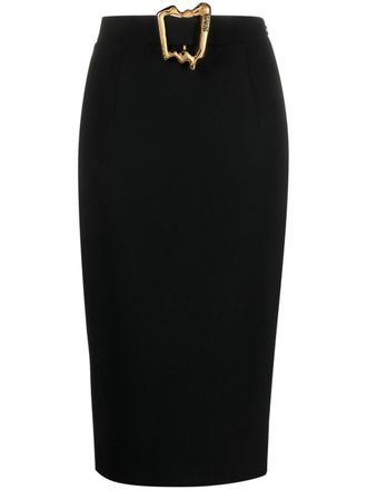 Moschino jupe &agrave; d&eacute;tail de boucle - Noir