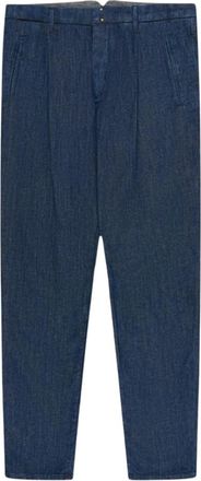 Incotex Homme, Pantalons, Bleu, Taille: W32 Pantalon en coton coupe fusel&eacute;e