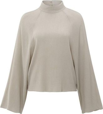 YaYa Langarmbluse Strukturiertes Raglan-Oberteil