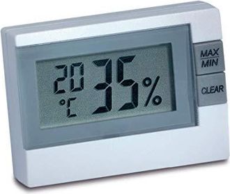 TFA Dostmann Digitales Thermo-Hygrometer, 30.5005.02, zur Raumklimakontrolle, zur Luftfeuchtigkeitsmessung, Mini Hygrometer, weiß, L 54 x B 16 (30) x H 39 mm