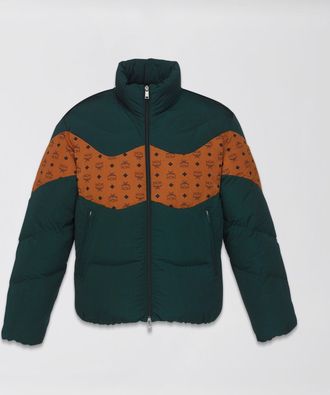 MCM Steppjacke aus Nylon mit Monogramm DARK GREEN NYLON
