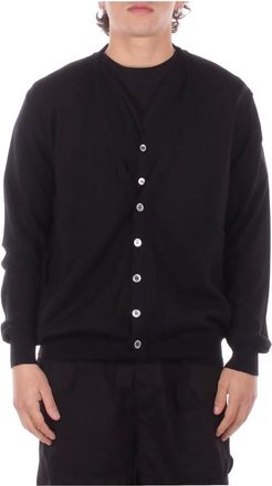 Alpha Studio Homme, Pulls, Noir, Taille: XL Maglia doppiostrato cardigan