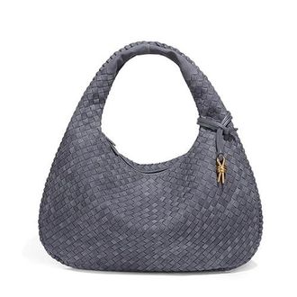Generic Sac fourre-tout tiss&eacute; pour femme, sac &agrave; main Hobo en cuir v&eacute;g&eacute;talien, grand sac &agrave; bandouli&egrave;re sous les bras, sac &agrave; main triangulaire tress&eacute; pour lhive