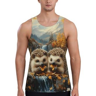 Generic D&eacute;bardeur respirant &agrave; s&eacute;chage rapide sans manches pour homme pour entra&icirc;nement &agrave; la plage S &agrave; 4XL, H&eacute;risson mignon 4, 4XL