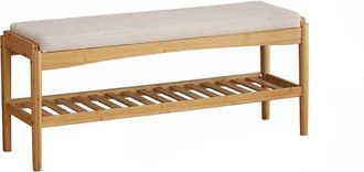 Generic Schuhbank for Den Eingangsbereich Mit Weichem Kissen, 2-stöckiges Schuhregal Mit Samtgepolsterter Sitzfläche - Einfacher Schuhaufbewahrungs-Organizer 