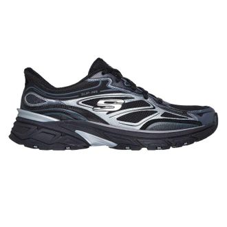 Skechers Metallic Sneaker f&uuml;r Damen, Zum Reinschl&uuml;pfen, Flach (Schwarz)