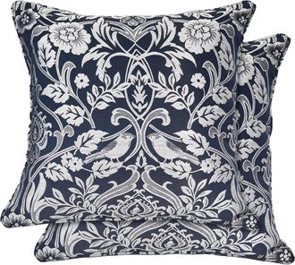 Emma Barclay Eden Jacquard-Kissenbezug, Marineblau, 43 x 43 cm