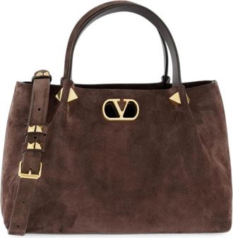 Valentino Garavani Small Shopping Bag In Soft Suede