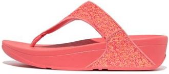 FitFlop Lulu Tongs à paillettes pour femme, confortables avec soutien naturel de la voûte plantaire, Corail rose, 42 EU