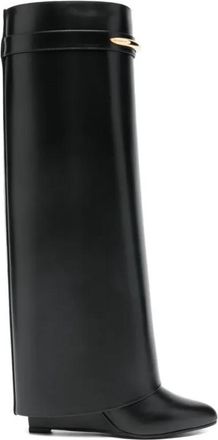 Givenchy Stiefel - Pointed Toe Boots With Elegant Wedge Heel And Gold - Gr. 36 (EU) - in Schwarz - f&uuml;r Damen