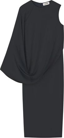 &Aacute;eron Femme, Robes, Noir, Taille: 38 FR Robe Midi Asym&eacute;trique en Satin