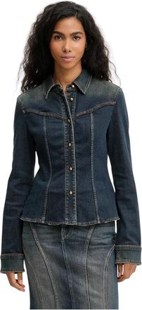 Miss Sixty Femme, Chemises, Bleu, Taille: 36 FR Chemise en jean boutonn&eacute;e