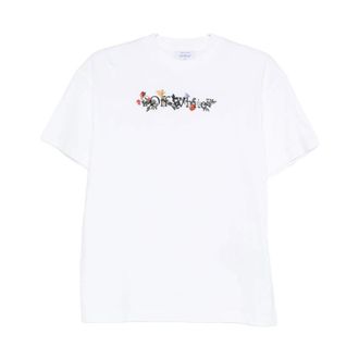 Off-white Femme, Tops, Blanc, Taille: 40 FR T-shirt à col rond avec logo floral