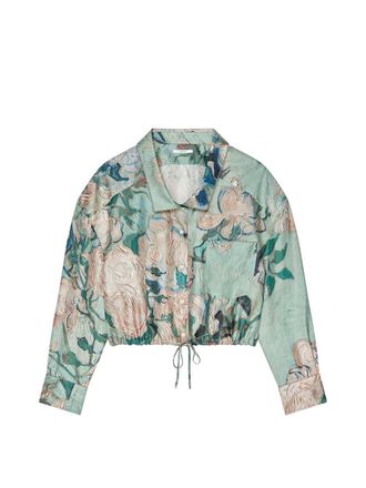 Givenchy Chemise courte en soie &agrave; imprim&eacute; roses Givenchy