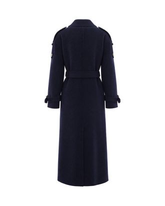 Elisabetta Franchi Double-Face Wool Coat - Navy