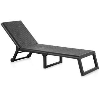 SP Berner Sp Berner - Dream Chaise longue pliante 199x58x42 cm avec dossier r&eacute;glable en 4 positions et roues arri&egrave;re