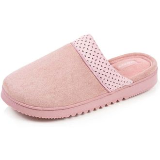 Isotoner Chaussons mules crant&eacute;es Femme Rose