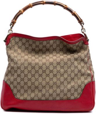 Gucci Hobo Bags - GG Canvas Bamboo Diana Satchel - Gr. unisize - in Braun - für Damen