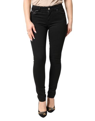 Dolce & Gabbana Womens Black Cotton Stretch Skinny Denim Jeans Spandex Clothing