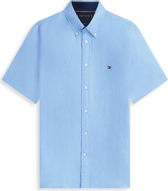 Tommy Hilfiger Kurzarmhemd aus Baumwolle und Leinen, Regular Fit in