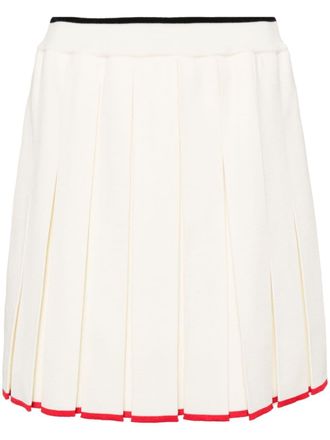 Thom Browne minijupe plissée en maille - Blanc