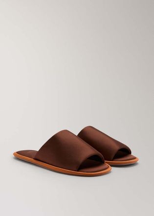 Mango Satin-Slipper mit Kontrastpaspelierung braun - Damen - 36 - MANGO