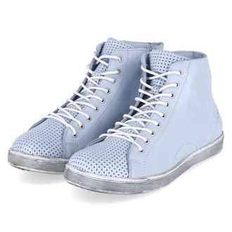 Andrea Conti 03457280-821 Bottines &agrave; lacets pour femme en cuir lisse Bleu clair Pointure 36, bleu, 40 EU