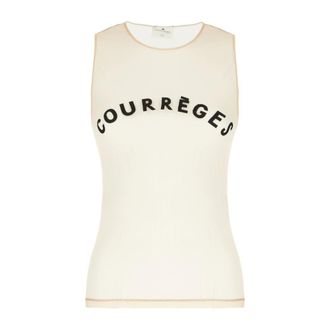 Courr&egrave;ges Illusion T&uuml;ll-Top - - Tops - Damen - Beige - S