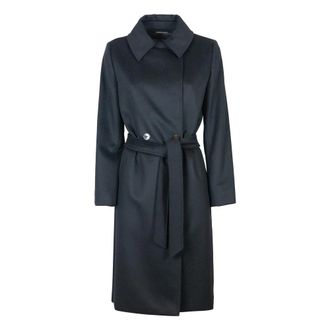 Max Mara Langer doppelreihiger Mantel aus reiner Wolle - - Coats - Damen - Schwarzk - 2XS