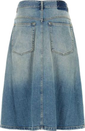 Maison Margiela Womens Denim Skirt Oldblue Exterior: Cotton Gonne