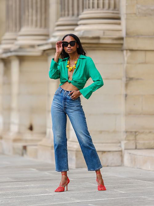 look crop top jean été