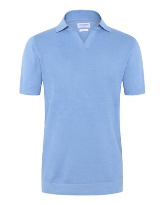 Tom Rusborg Leichtes Poloshirt aus Baumwolle mit Variokragen in