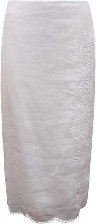 Max Mara Femme, Jupes, Blanc, Taille: 34 FR Fify Midi Skirt