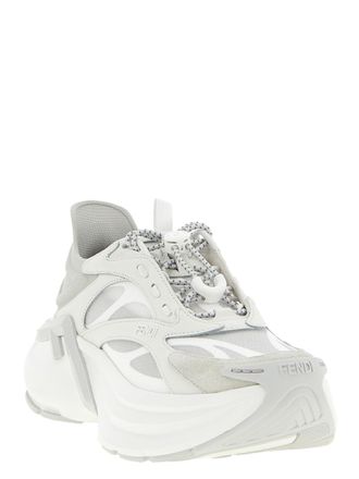 Fendi Womens Gray Calfskin Athletic Sneakers