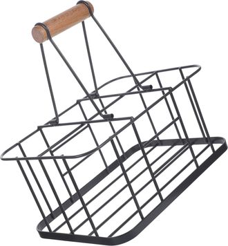 Amosfun Stabiler Bierflaschenhalter Praktischem Tragegriff Langlebiges Flaschenregal zur Sicheren Aufbewahrung von Bier Wein und Milchflaschen Einteilige Kons