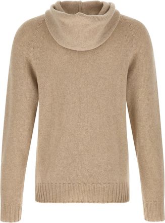 Maryya Cashmere and Virgin Wool Hoodie - Beige