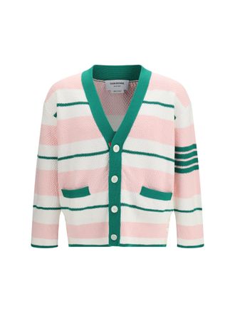 Thom Browne Seed Stitch Cotton Cardigan - Pink