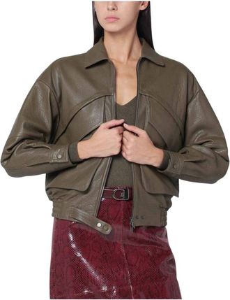 Salvatore Santoro Femme, Vestes, Vert, Taille: 38 FR Vestes en Cuir Vertes 100% Ovina