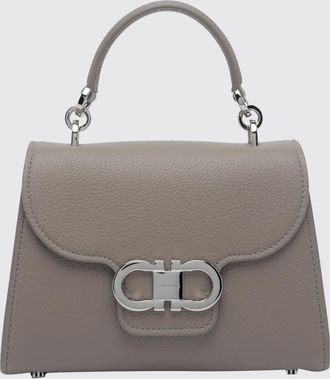 Ferragamo Mini sac Double Gancini en cuir de veau grain&eacute; avec bandouli&egrave;re amovible