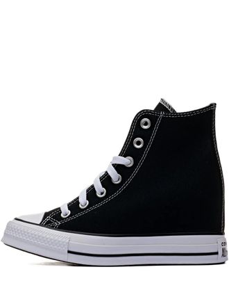 Converse Chuck Taylor All Star Wedge Platform Hi Black White Sneakers - Schwarz