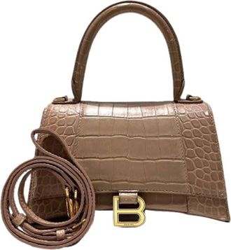 Balenciaga Sac &agrave; main en cuir Hourglass Pre-owned - Femme - Pre-owned - Beige - Taille: ONE Size
