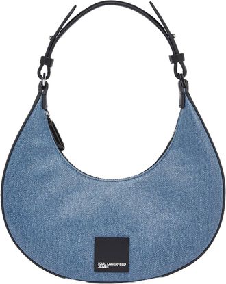 Karl Lagerfeld Karl Lagerfeld Jeans, Damen, Box Logo Halfmoon Bag, Blau, One size