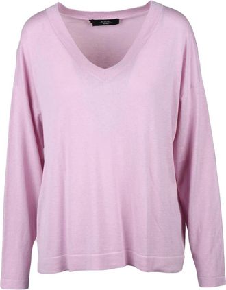 Max Mara Femme, Pulls, Rose, Taille: 42 FR Rania V-neck Tricots