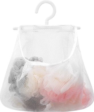 BESPORTBLE TEMPNAP Multifunktionaler H&auml;ngender Aufbewahrungsbeutel aus Wei&szlig;em Netzstoff Waschbarer W&auml;scheklammerhalter mit Stabilem Haken Platzsparender Organize