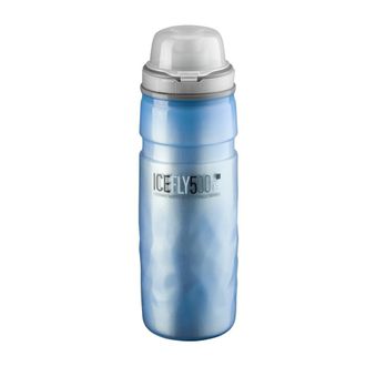 Elite ICE FLY Blau 500 ml - Isolierte Fahrrad-Trinkflasche f&uuml;r Radsport, Doppelwandig und BPA-frei - Thermoflasche f&uuml;r Rennrad MTB Gravel