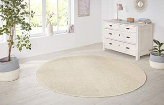 Hanse Home Nasty Teppich Rund - Wohnzimmerteppich Flauschiger Kurzflor Einfarbig Unifarben für Esszimmer, Wohnzimmer, Kinderzimmer, Flur, Schlafzimmer, Küche - U