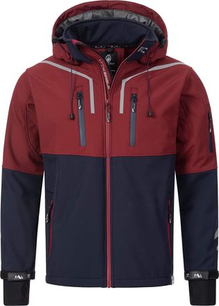 Rock Creek Herren Softshell Jacke Outdoor Jacke Windbreaker &Uuml;bergangsjacke Anorak Kapuze Regenjacke Winterjacke Herrenjacke Jacket H-222 Weinrot 5XL