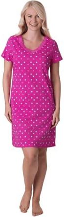 Camille and Print - Chemise de nuit en coton doux pour lété - Rose - 44