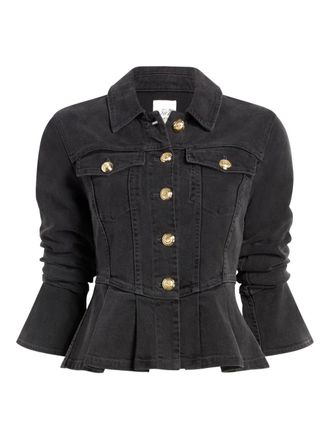Cinq &agrave; Sept Dahlia Jeansjacke mit Knitteroptik - Schwarz